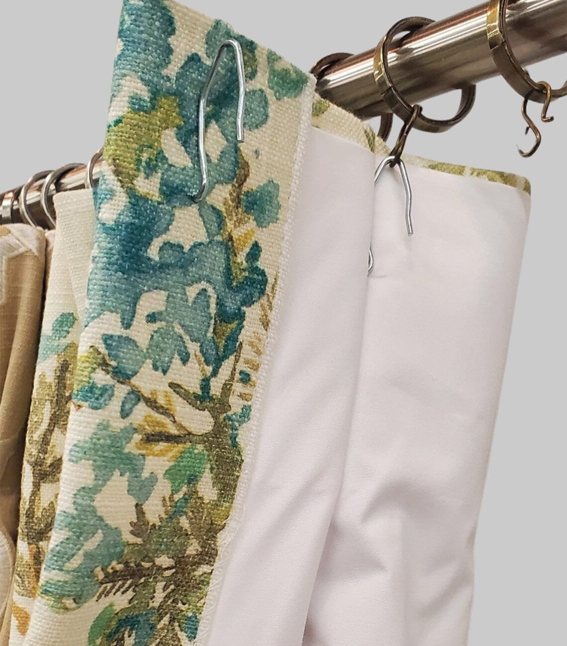 Custom Pinch Pleat Drapes or Curtain Panels in Emilia Multi Floral ...