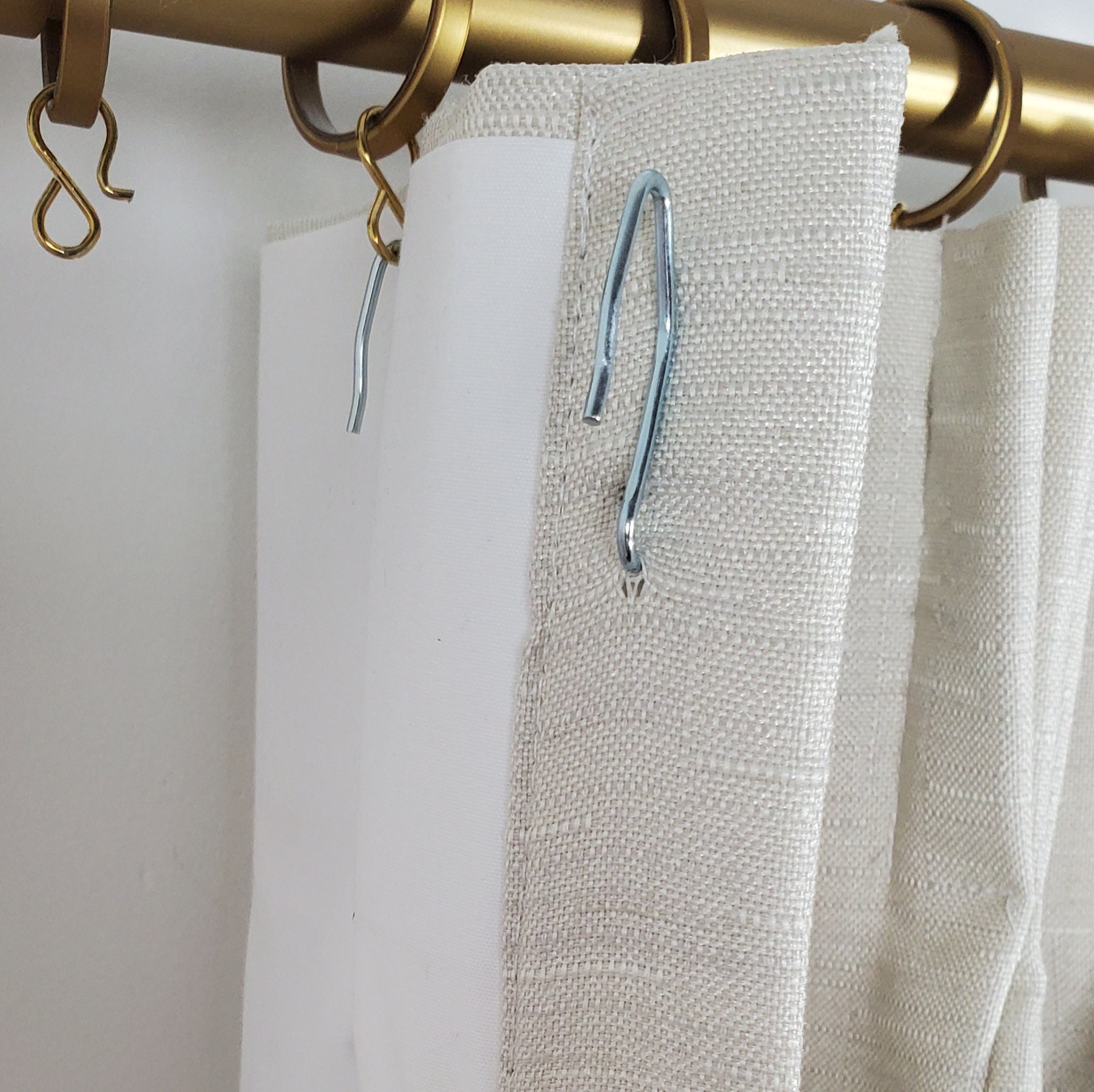 Custom Pinch Pleat Drapes or Curtain Panels in Destiny Dove Gray Faux ...