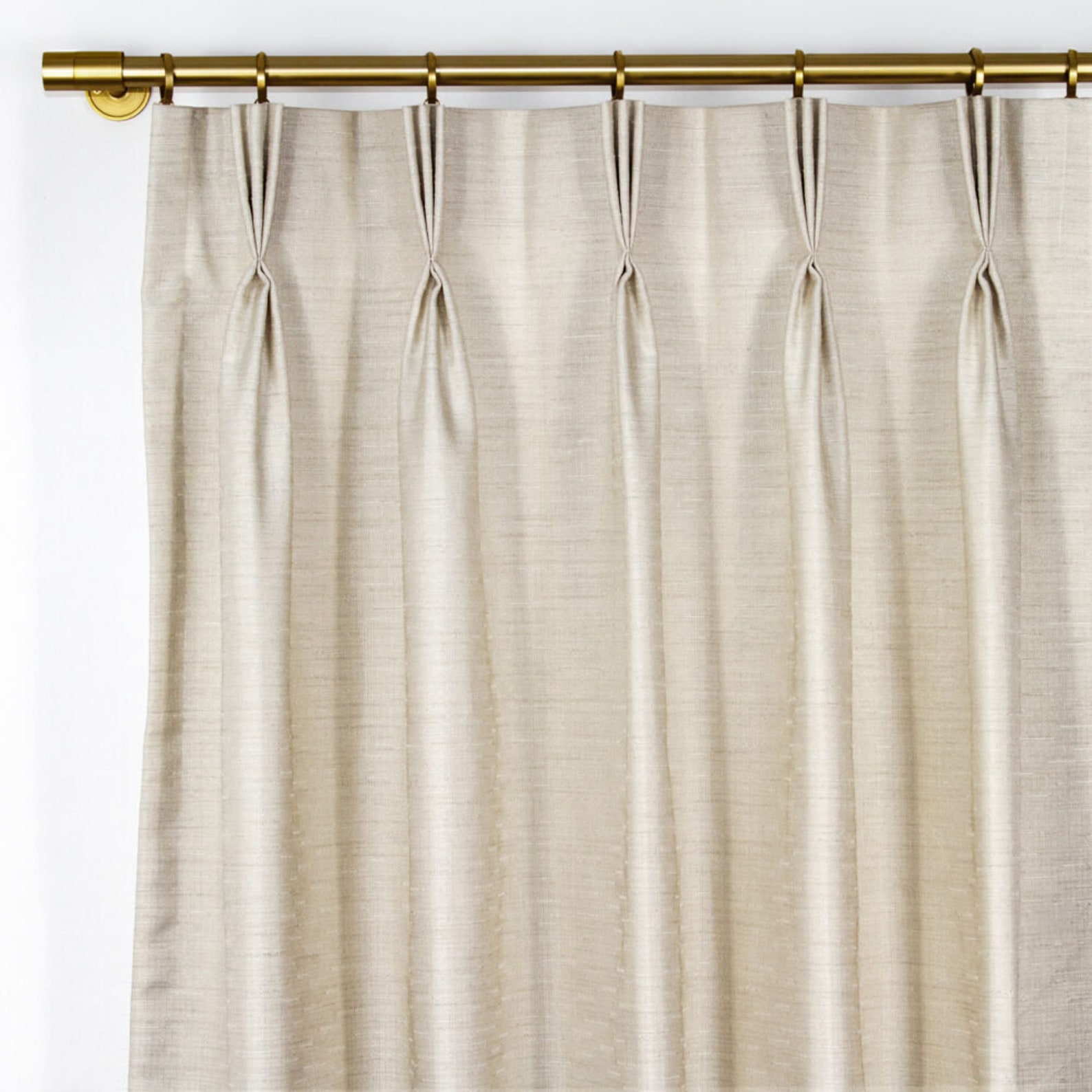 Custom Pinch Pleat Drapes or Curtain Panels in Destiny Dove Gray Faux ...