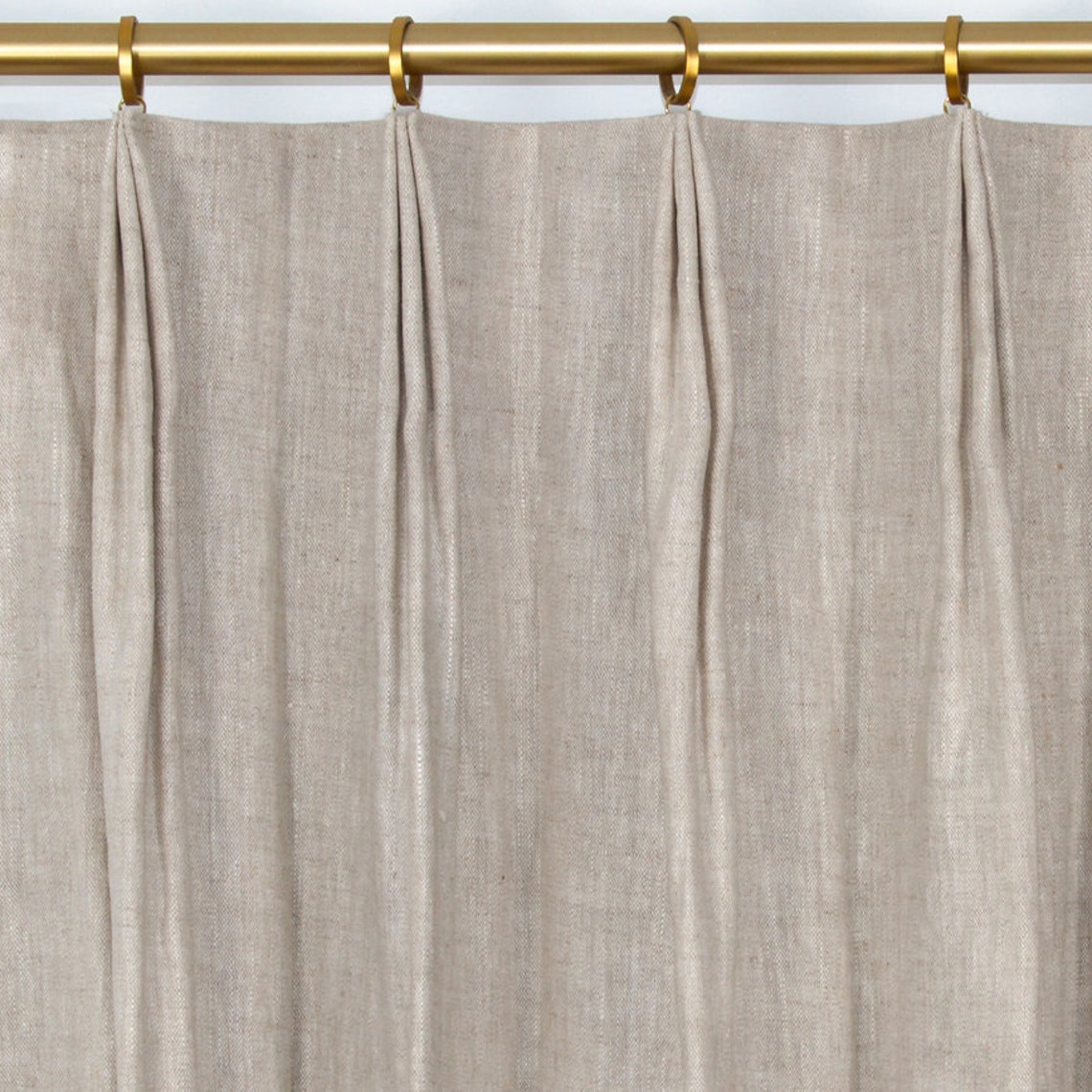 Custom Pinch Pleat Drapes or Curtain Panels in St. Germain 100% Linen ...