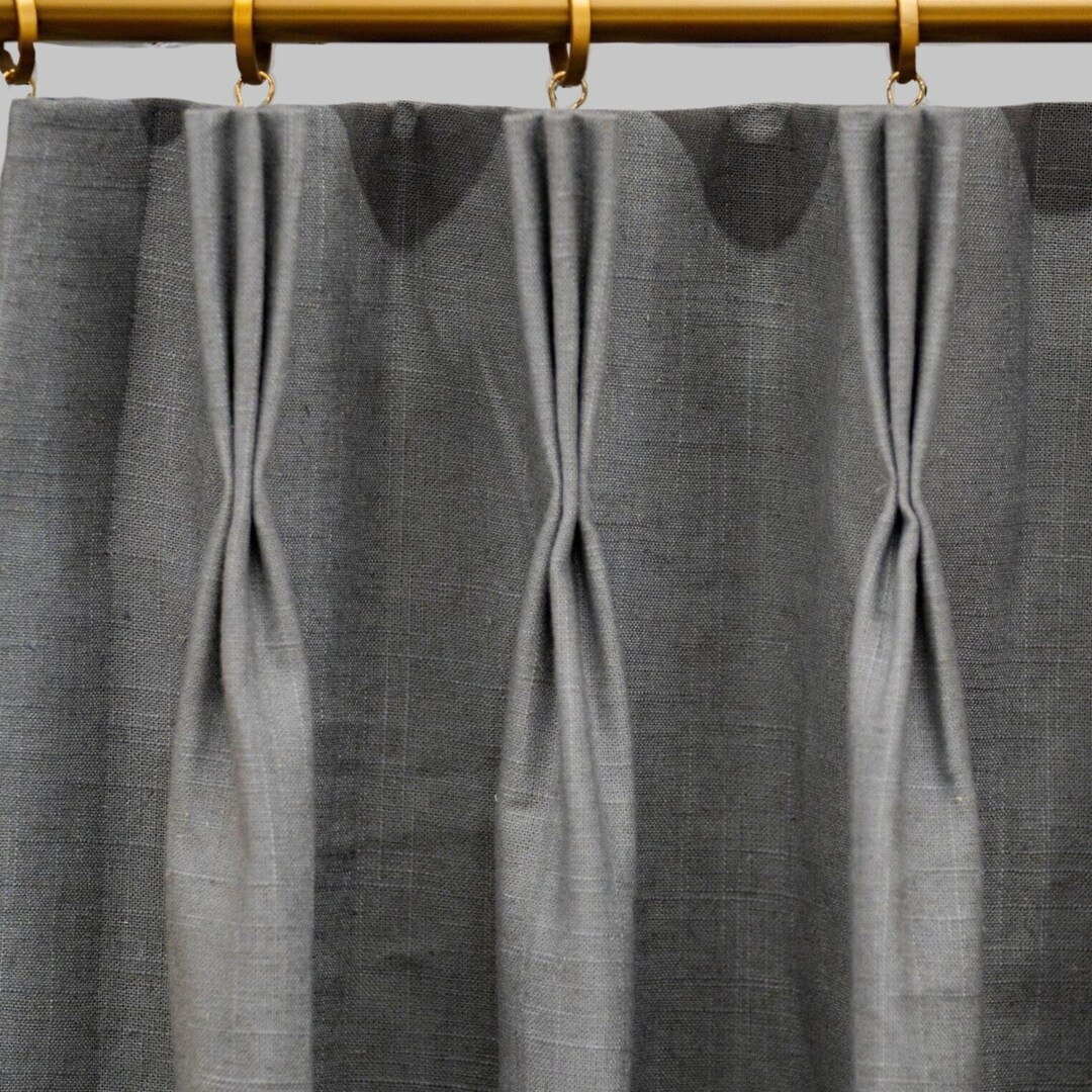Custom Pinch Pleat Drapes or Curtain Panels in Old Country Linen Nile ...
