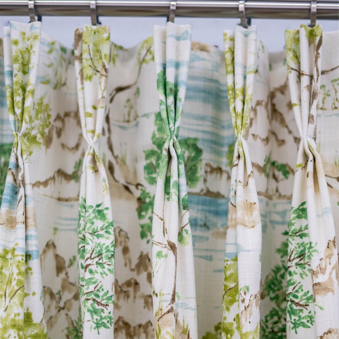 Custom Pinch Pleat Drapes or Curtain Panels in Hikaru Willow Asian ...