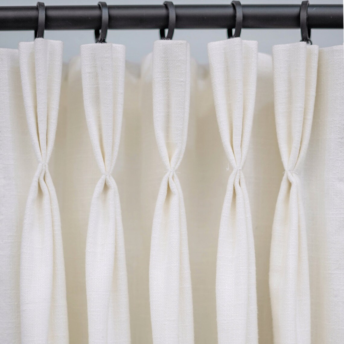 Custom Pinch Pleat Drapes or Curtain Panels in Punjab White Cotton ...