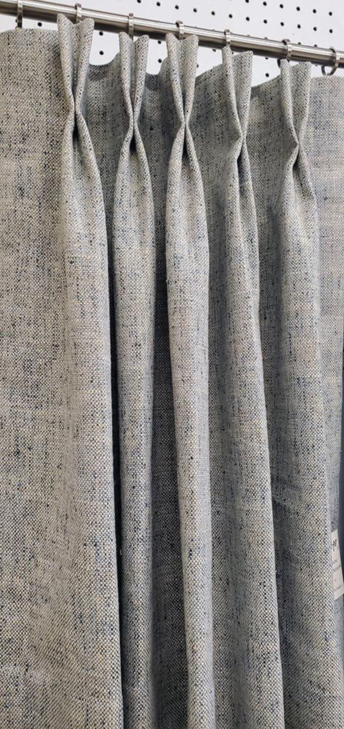 Custom Pinch Pleat Drapes or Curtain Panels in Kahiwa Pond Blue Tweed ...
