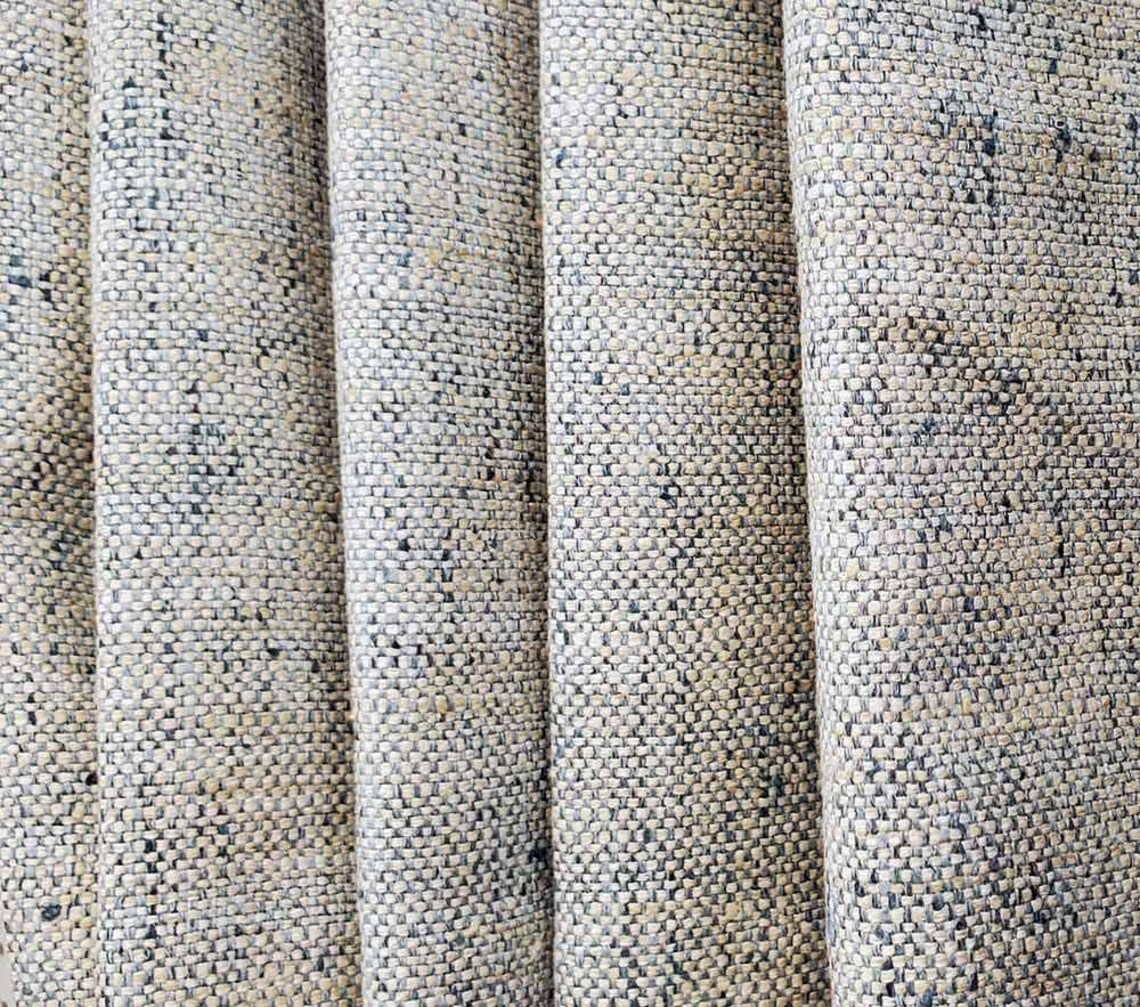 Custom Pinch Pleat Drapes or Curtain Panels in Kahiwa Pond Blue Tweed ...