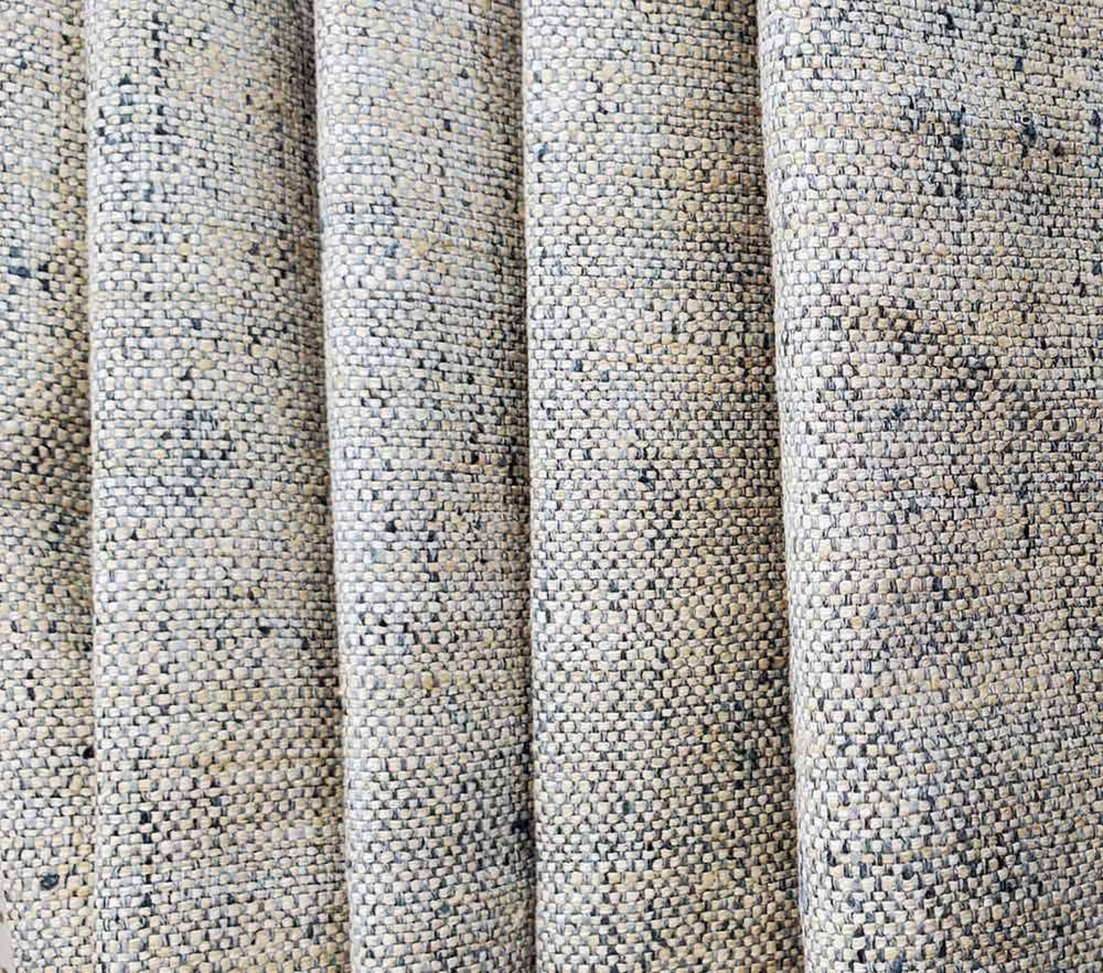 Custom Pinch Pleat Drapes or Curtain Panels in Kahiwa Pond Blue Tweed ...