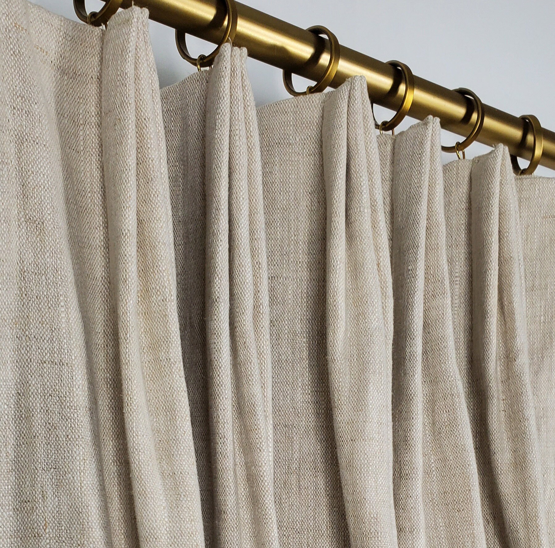Custom Pinch Pleat Drapes or Curtain Panels in St. Germain 100% Linen ...