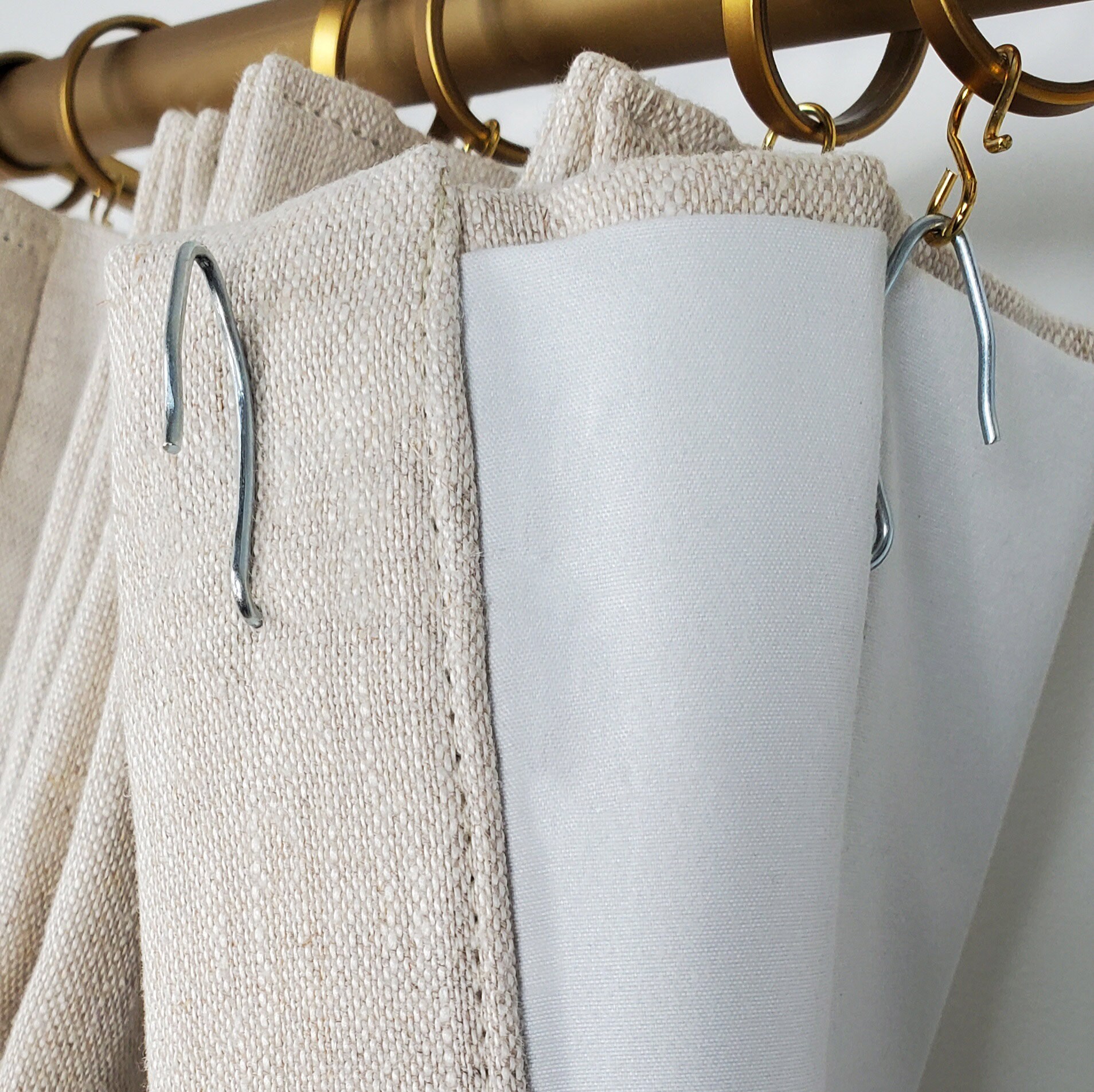 Custom Pinch Pleat Drapes or Curtain Panels in St. Germain 100% Linen ...