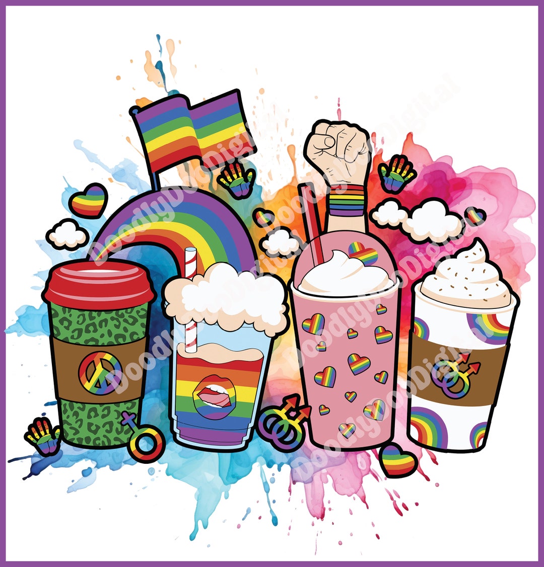 LGBTQ Pride Coffee Drinks Tumblers PNG Digital Download sublimation - Etsy