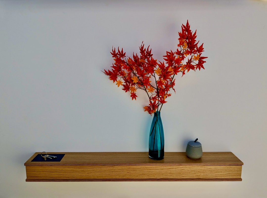 120cm Floating Photo Display Shelf - Hallway Storage - Narrow Modern ...