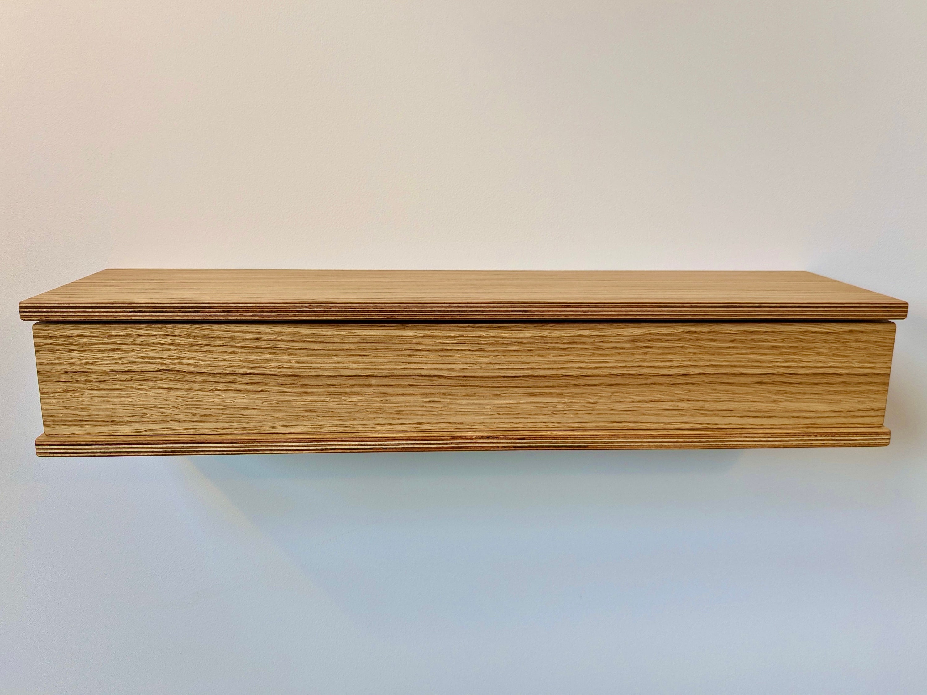 60cm Narrow Floating Drawer Console - Minimalist Wooden Entryway ...