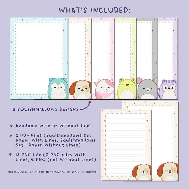 Printable Squishmallows Paper Digital Squishmallows Writing - Etsy UK