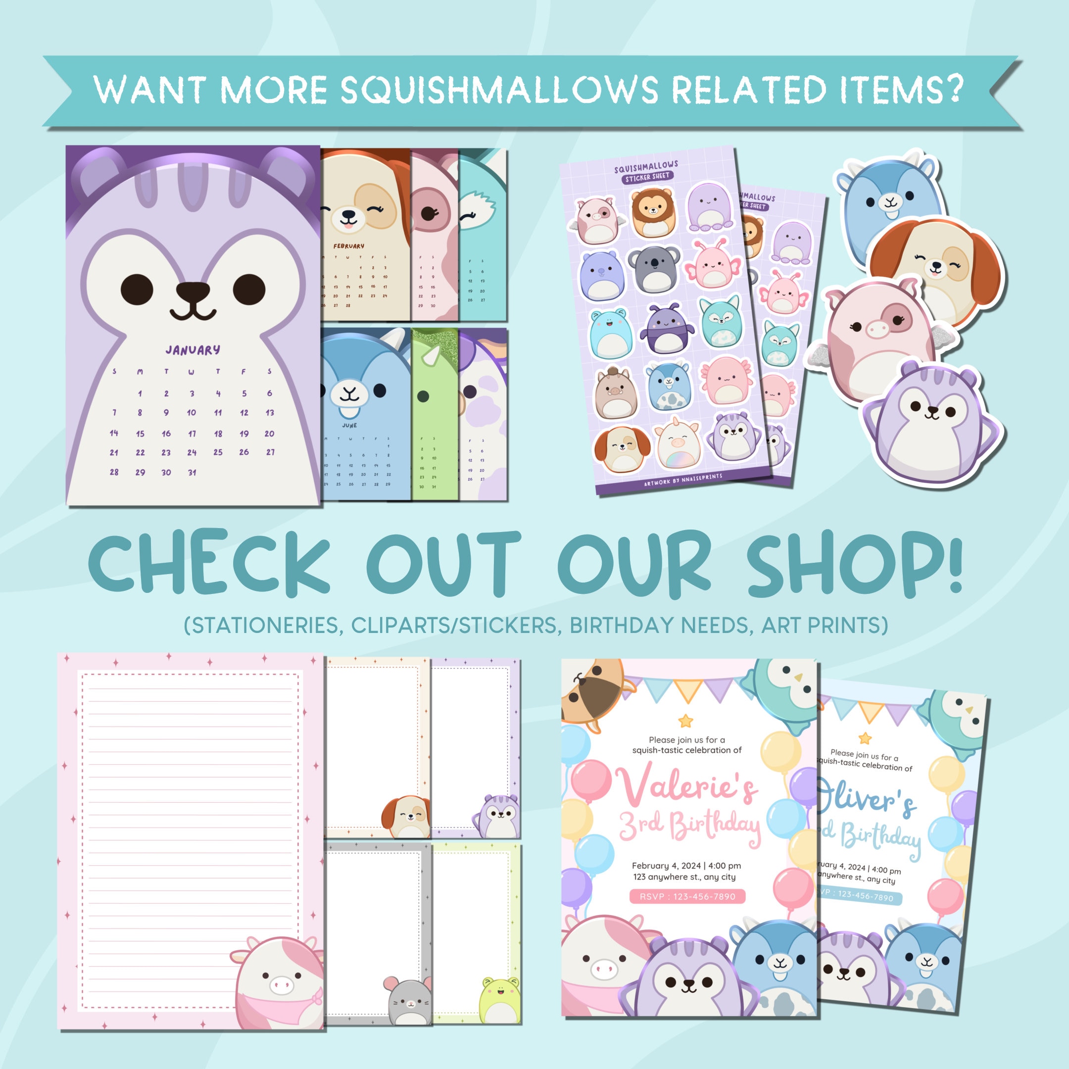 Squishmallows Sticker Set Printable Squishmallows PNG Digital ...