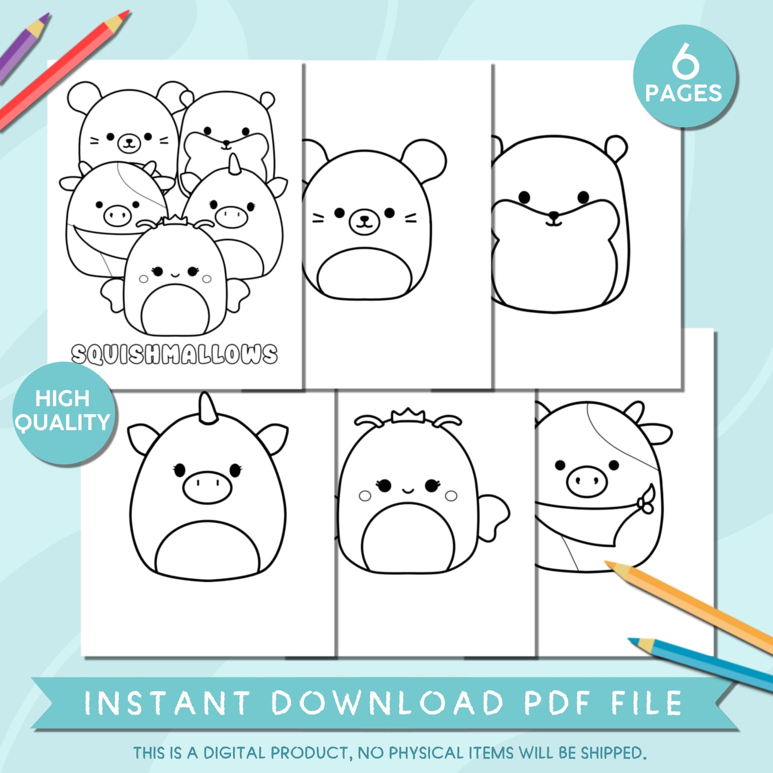 Printable Squishmallows Coloring Pages Kawaii Printable Kids Activity ...