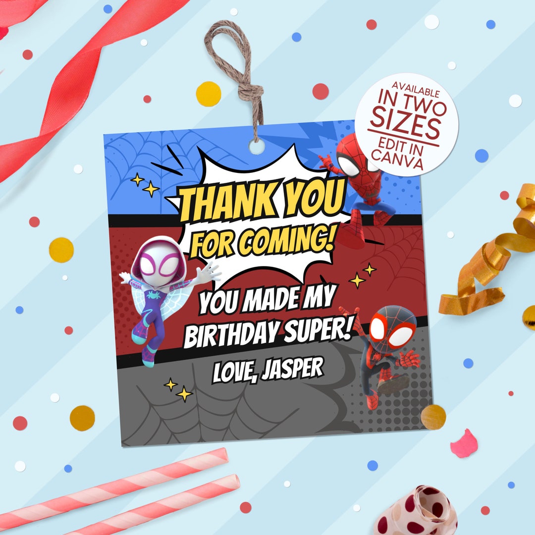 Spidey and His Friends Favor Tag Printable Spiderboy and His Amazing ...