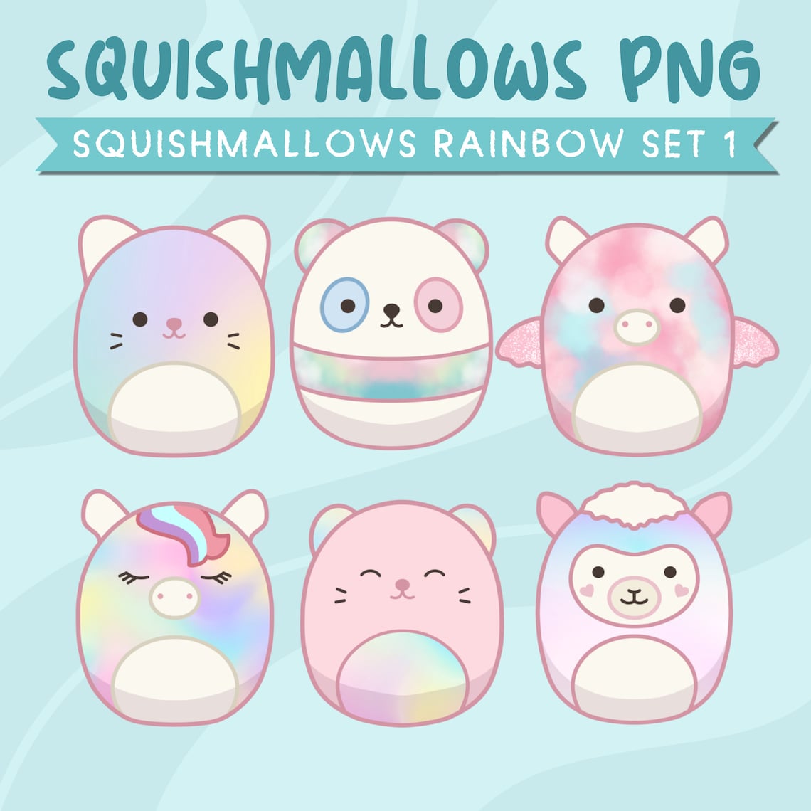 Squishmallows PNG Squishmallows Clipart Squishmallows Rainbow Pink ...