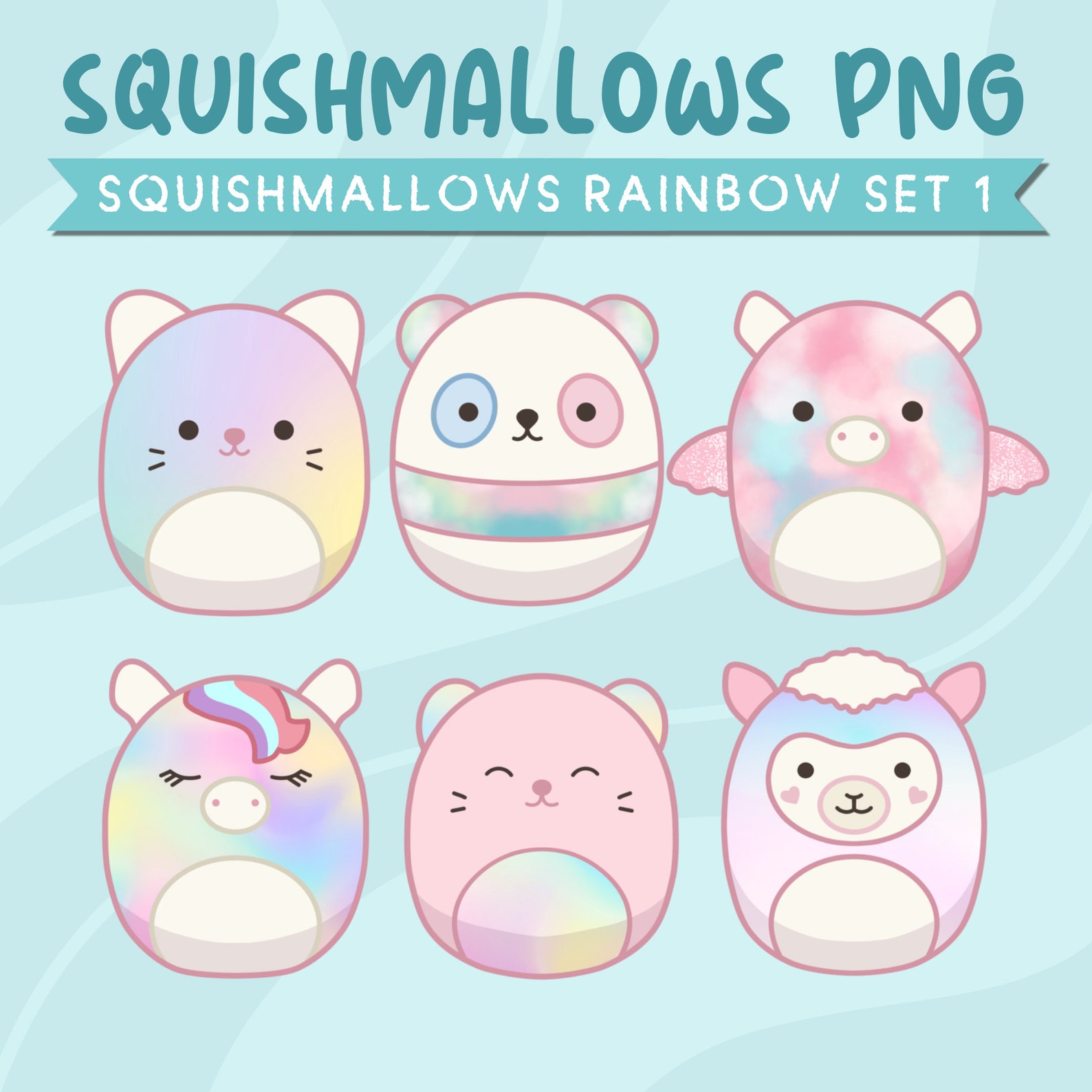 Squishmallows PNG Squishmallows Clipart Squishmallows Rainbow Pink ...