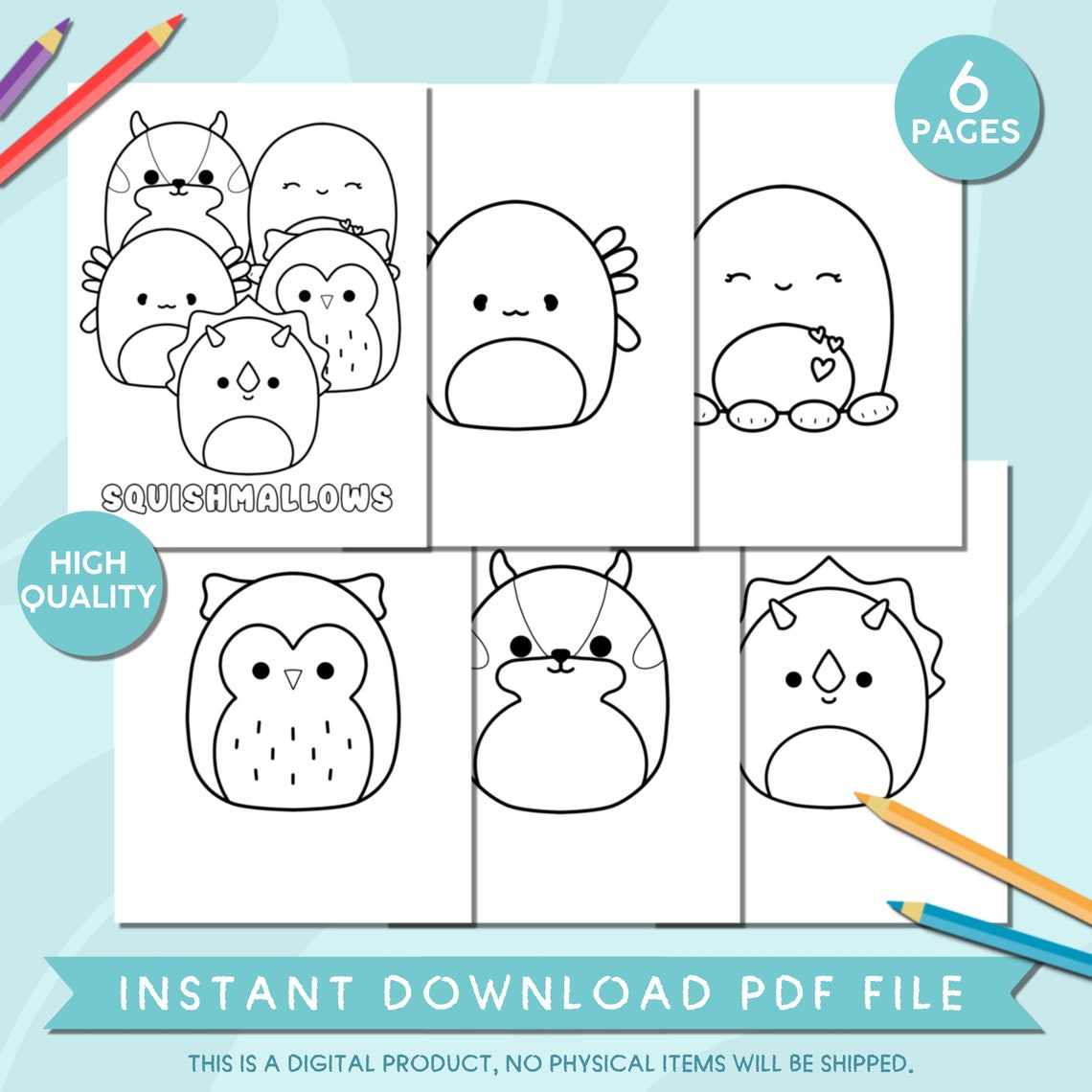 Printable Squishmallows Coloring Pages Kawaii Printable Kids Activity ...