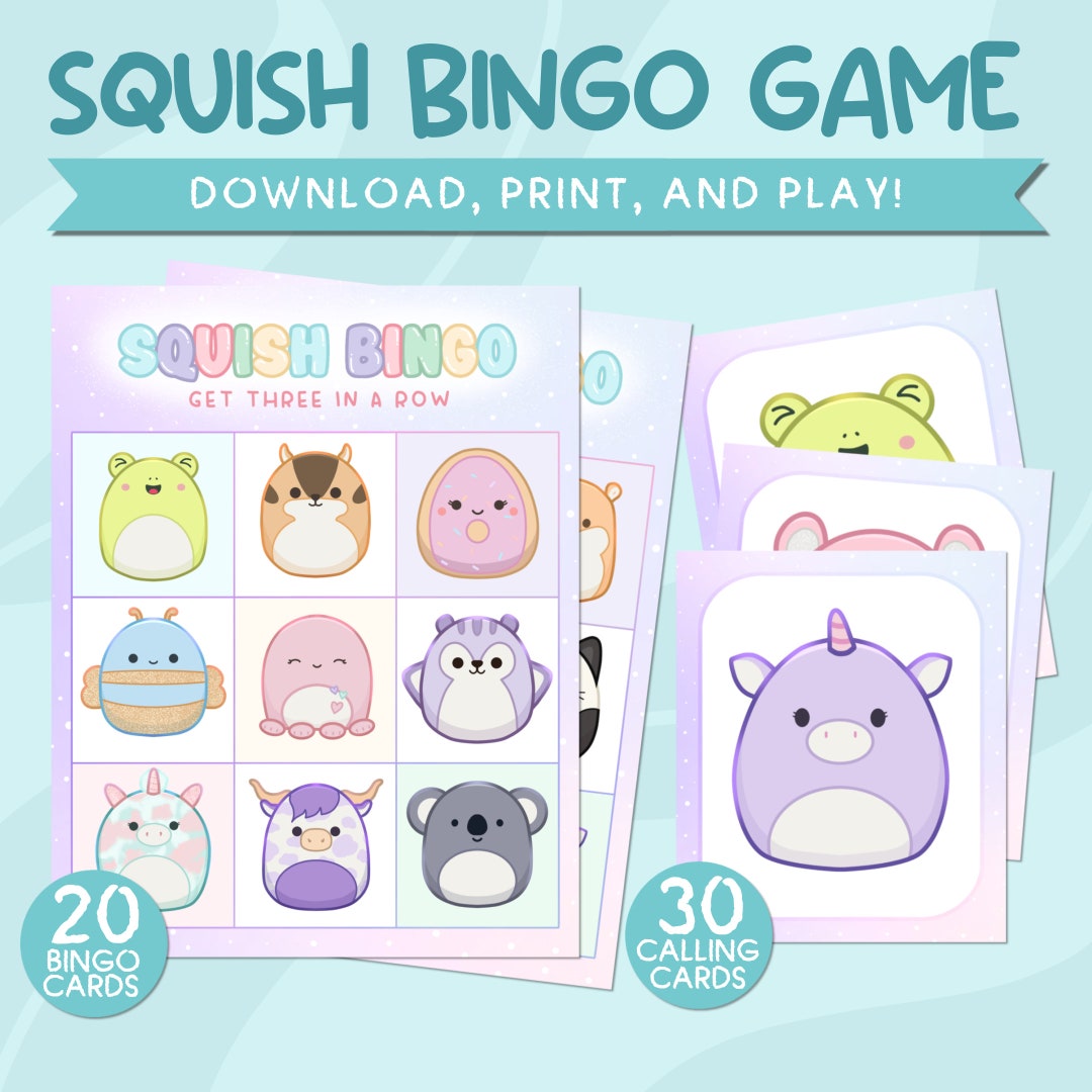 Squishmallows Printable Bingo 3x3 Game Printable Squishmallows Activity ...