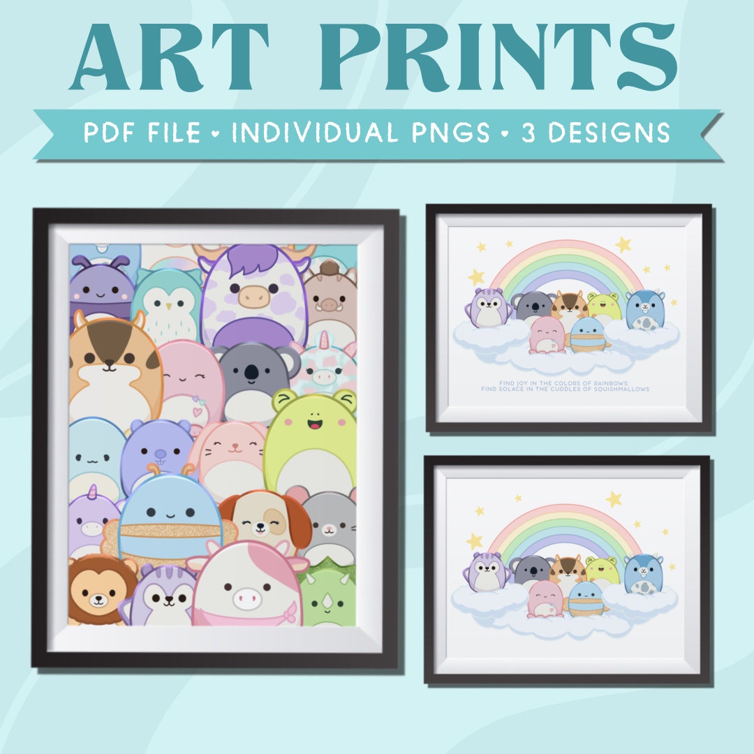 Squishmallows Art Print Set Printable Squishmallow Wall Art Poster ...