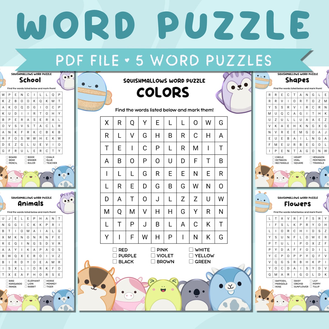 Squishmallows Word Puzzle Game Printable Squishmallows Word Puzzle ...