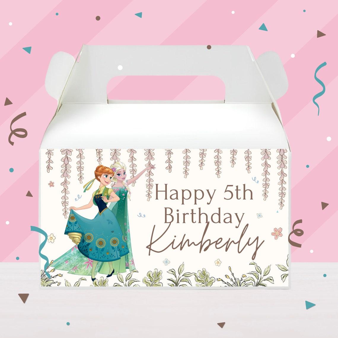 Frozen Gable Box Label Editable Elsa and Anna Birthday Party Favor ...