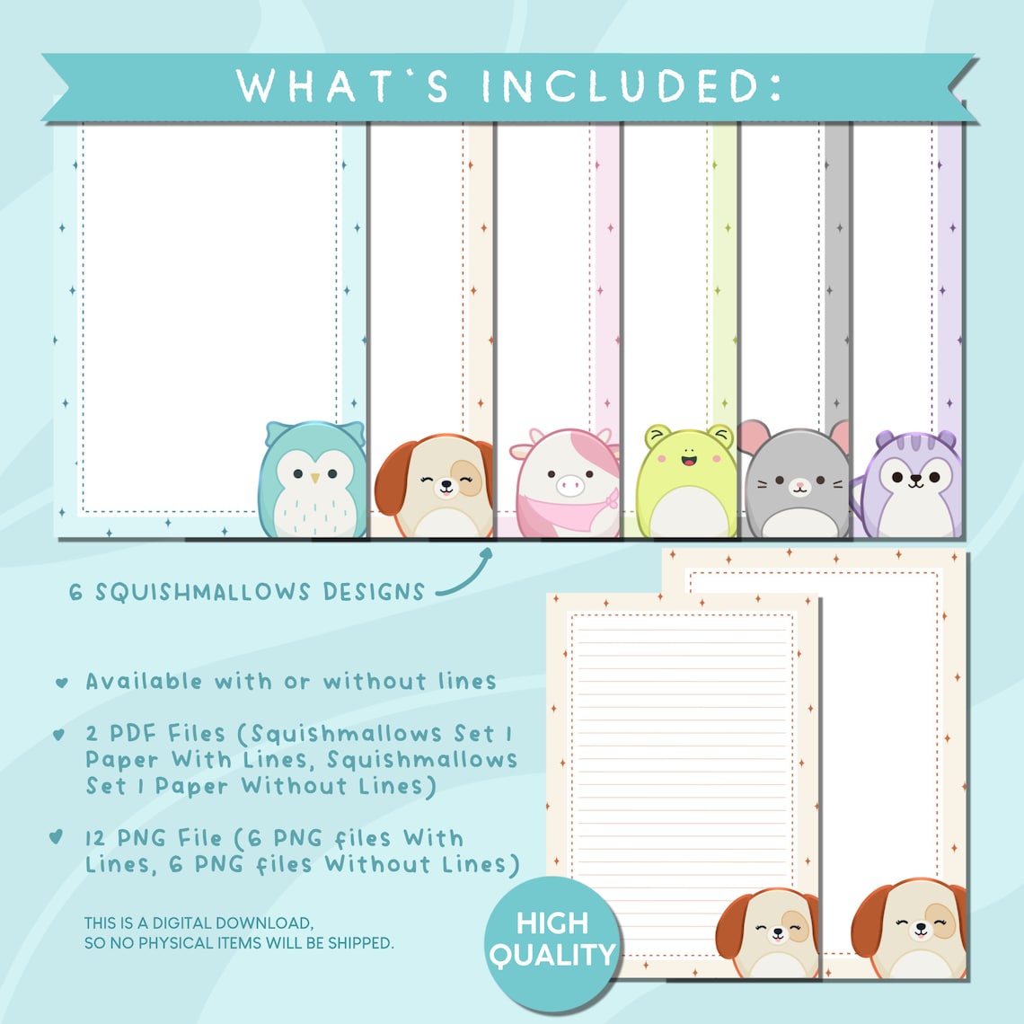 Printable Squishmallows Paper Digital Squishmallows Writing Paper ...