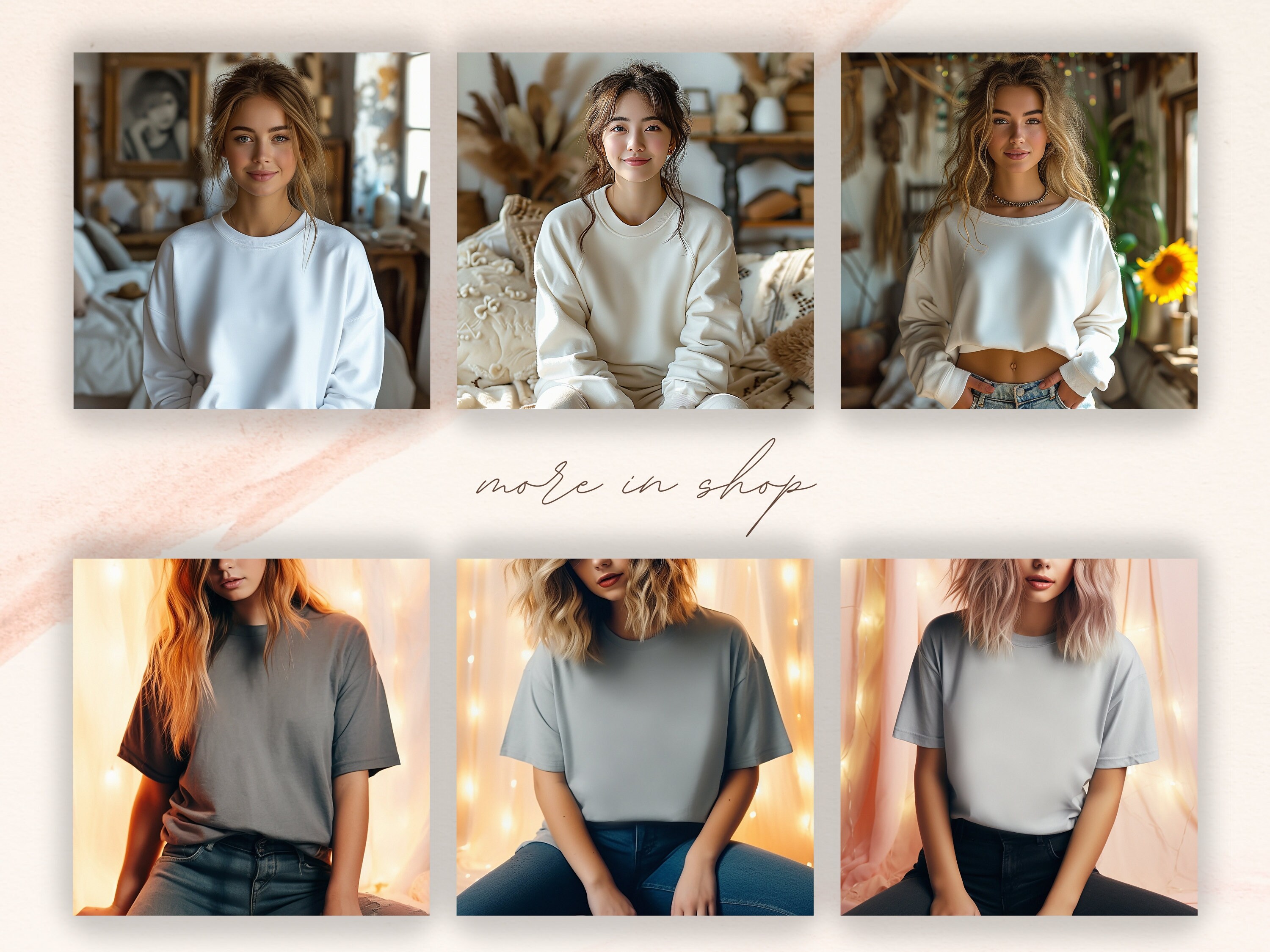 Mockup Size Chart Bundle, Unisex Lifestyle White Tee, Bella Canvas 3001 ...