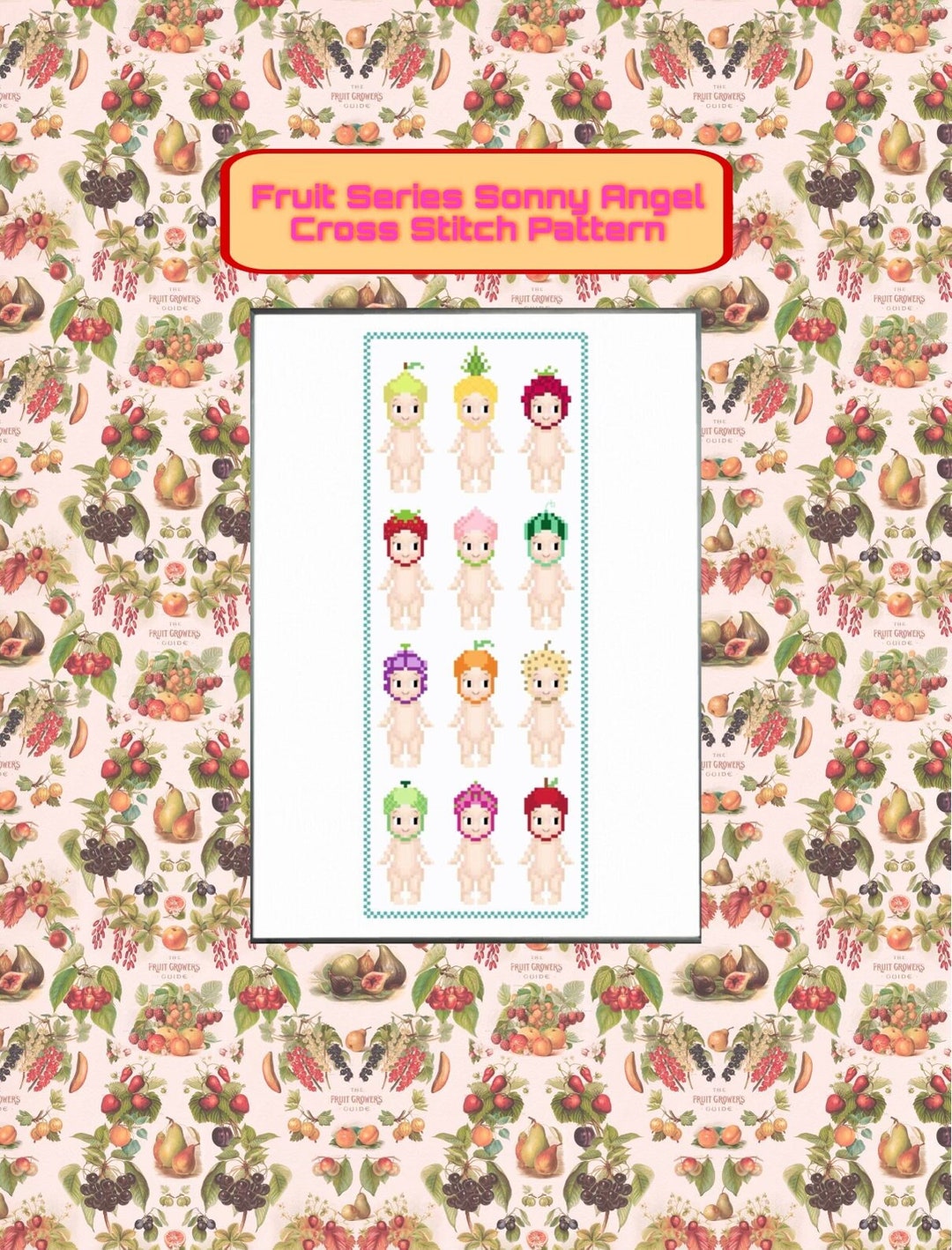 Fruit Series Sonny Angel Inspired Cross Stitch Pattern - Cute Cross ...