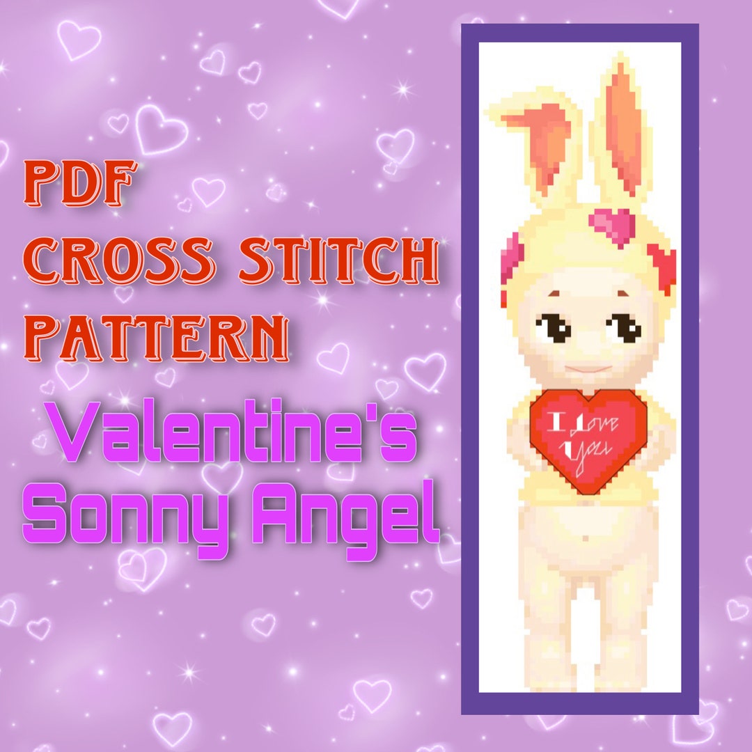 Valentines Sonny Angel I Love You Inspired Cross Stitch Pattern - Etsy
