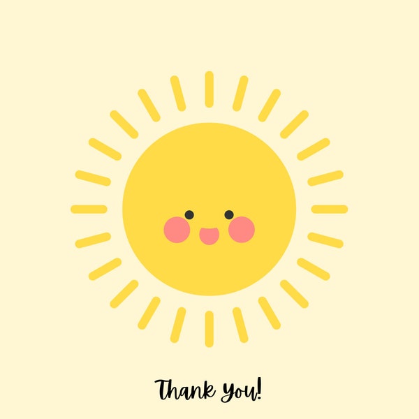 Cute Thank You Card - Etsy