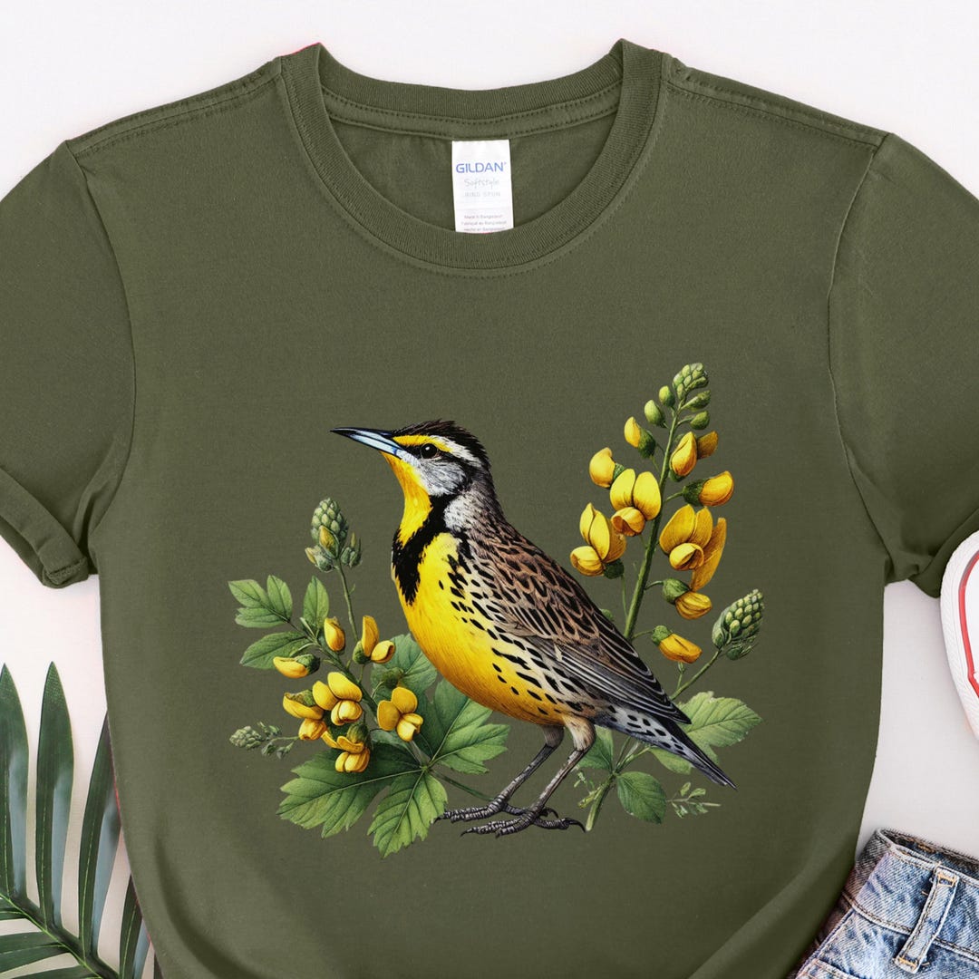 Oregon State Bird and Flower T-shirt Western Meadowlark and Oregon ...
