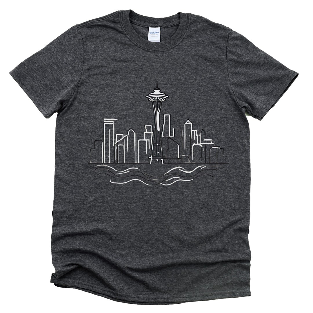 Minimalist Seattle Space Needle T-shirt, Unisex Softstyle Tee - Etsy