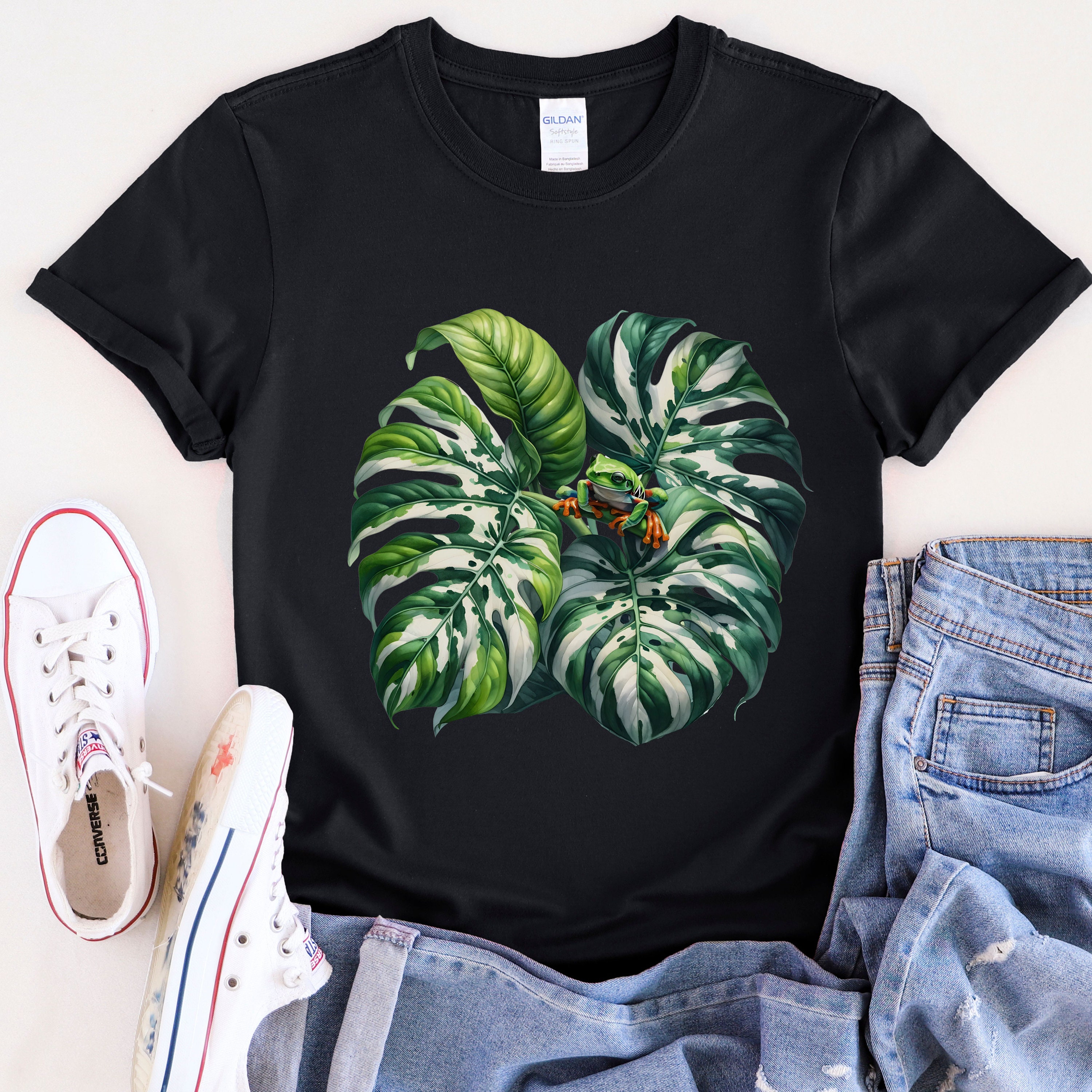 Variegated Monstera & Tree Frog T-shirt Tropical Plant Lover Shirt - Etsy