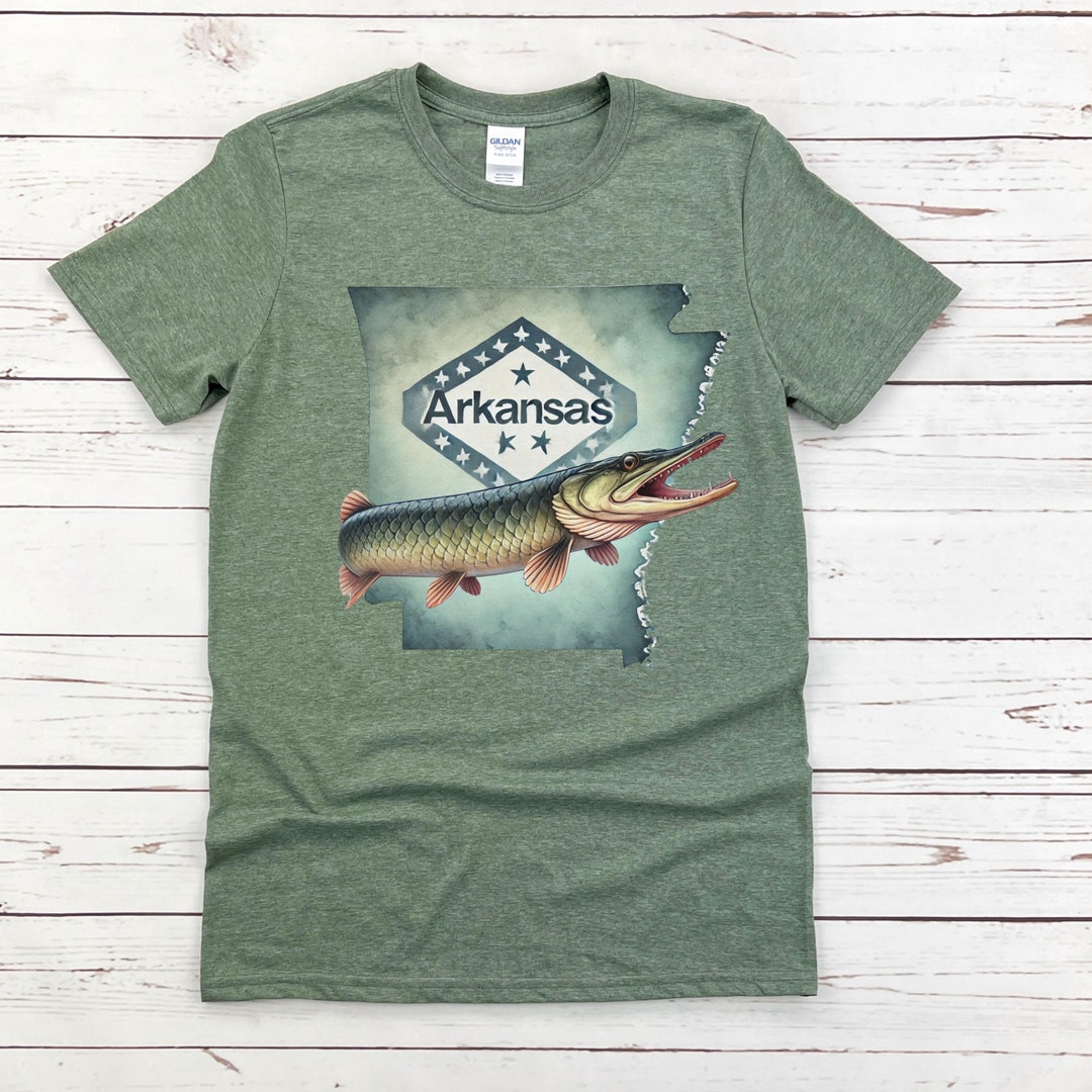 Alligator Gar Watercolor T-shirt, Arkansas State Fish, Nature Tee - Etsy