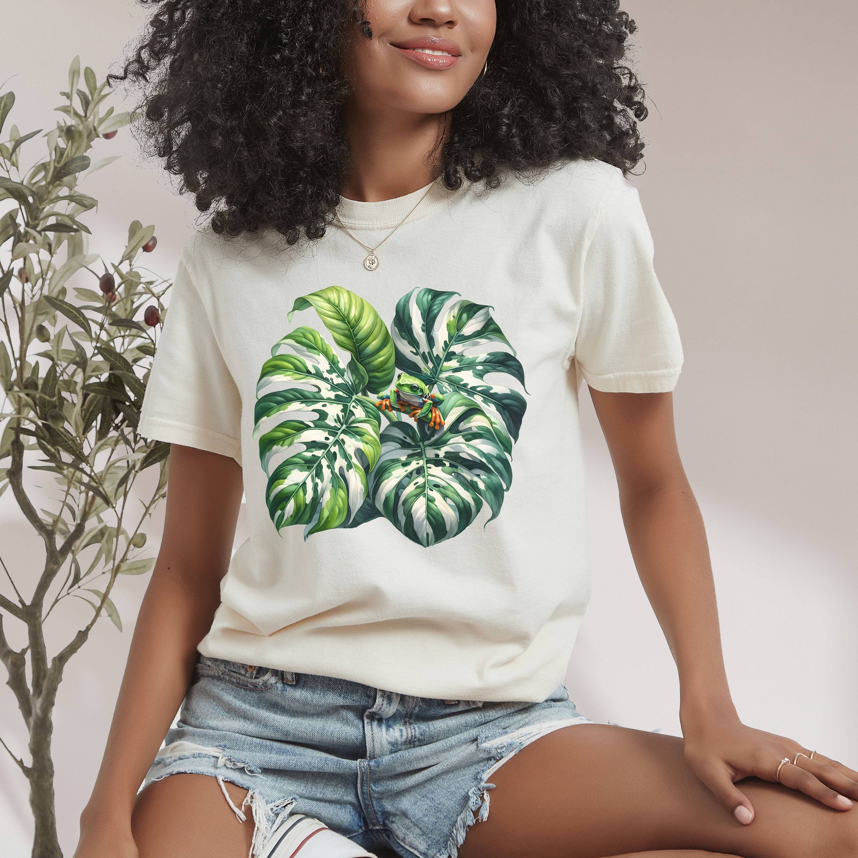 Variegated Monstera & Tree Frog T-shirt Tropical Plant Lover Shirt - Etsy