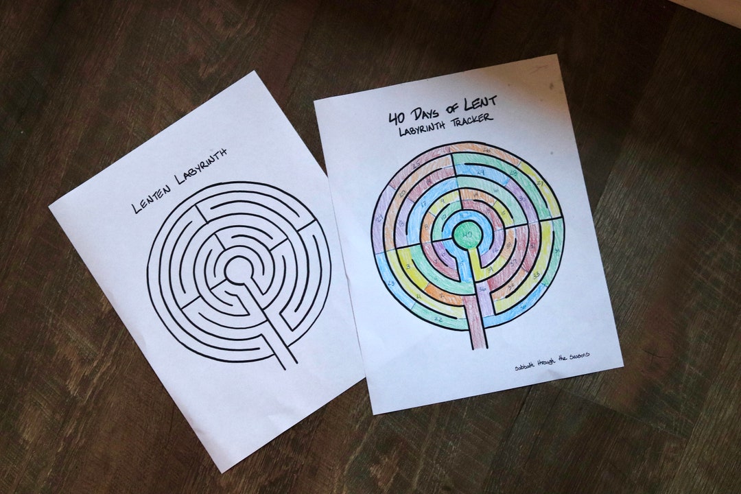 Labyrinth Coloring Page and Lent Tracker - Etsy