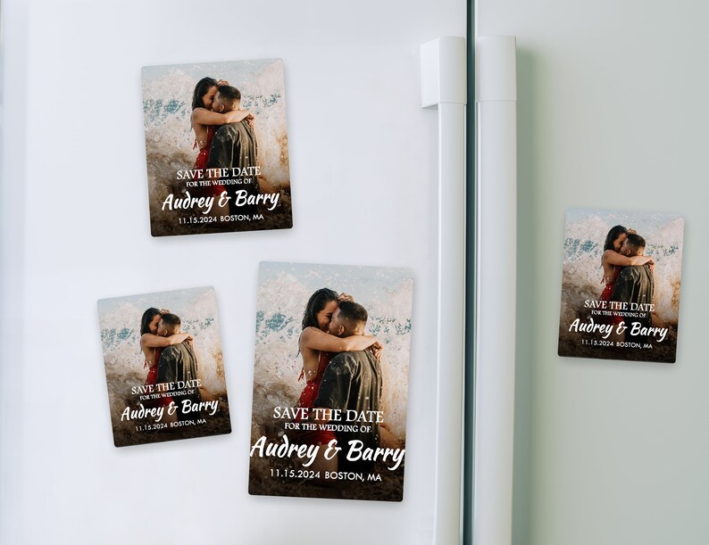 Save the Date Photo Magnets, Wedding Announcement, Personalized Fridge ...