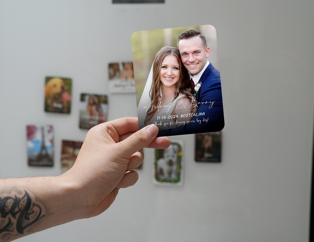 Print Photo Magnets, Wedding Invitation, Personalized Picture Fridge ...