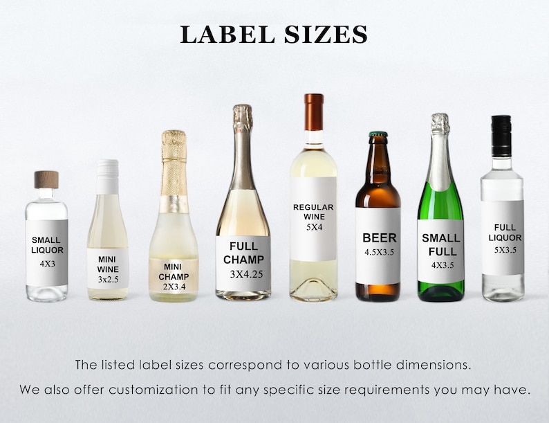 Minimalist Wedding Wine Label, Personalized Engagement Wine Label ...