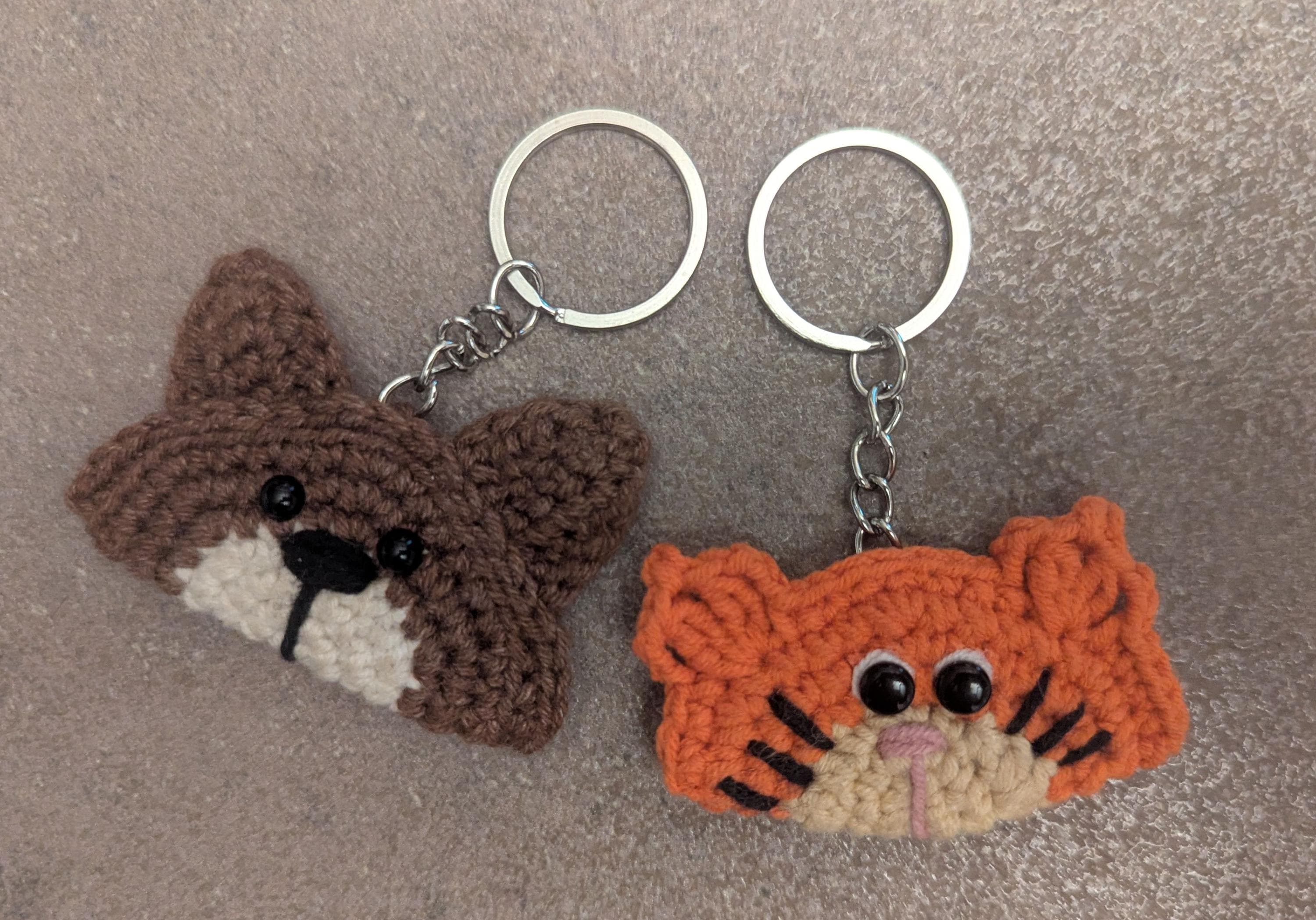 2in1 Crochet Keychain Pattern, Cat and Dog Amigurumi, Easy Animal ...
