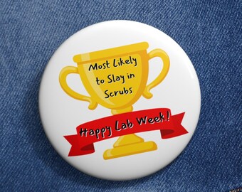 Lab Week 2024 Superlative Pins, Laboratory Pins, Laboratory Week Gift, Med Tech Gift, Lab Tech ...