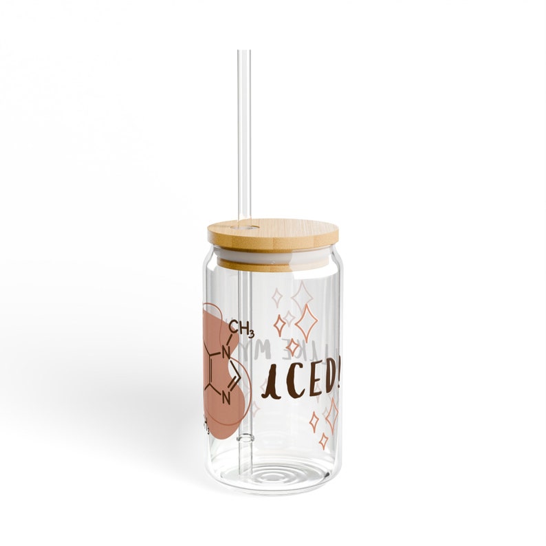 I Like My Caffeine Iced Sipper Glass, Science Lovers, Chemistry Sipper ...