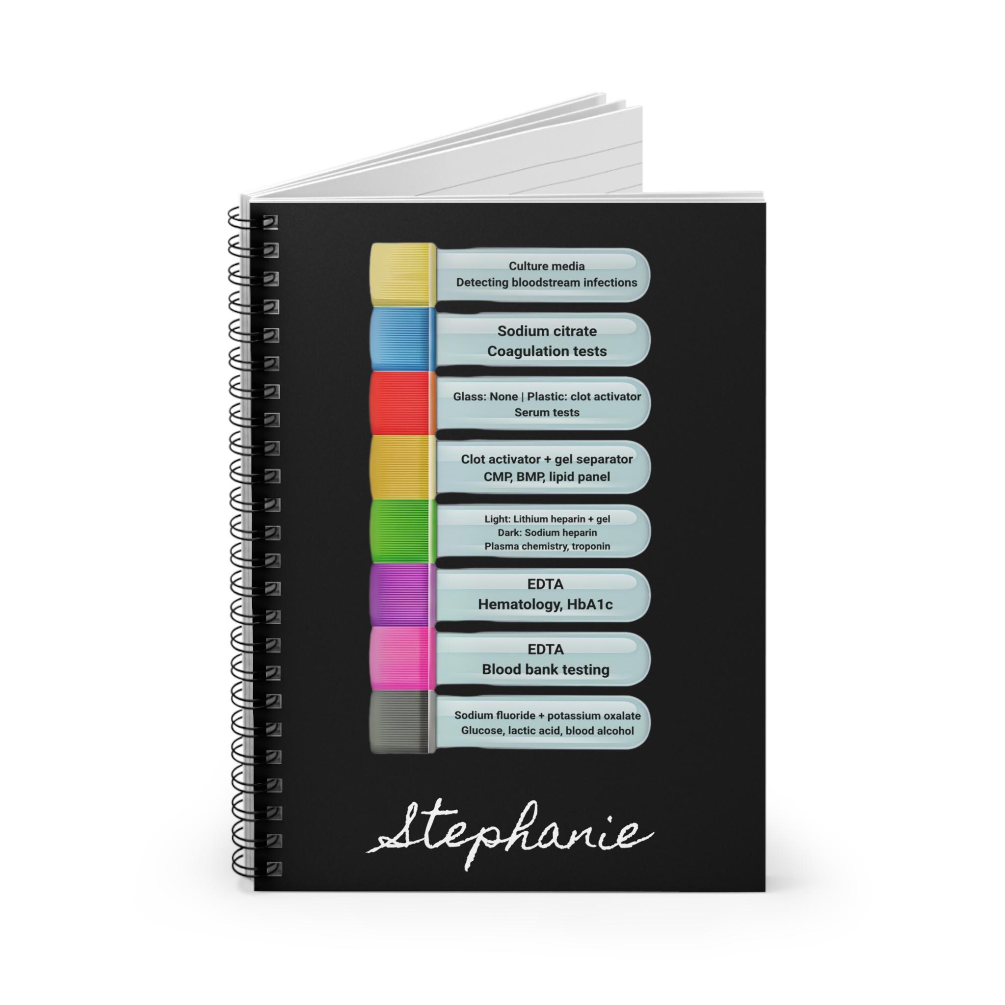 Order of Draw Blood Collection Spiral Notebook, Personalized Lab Tech ...