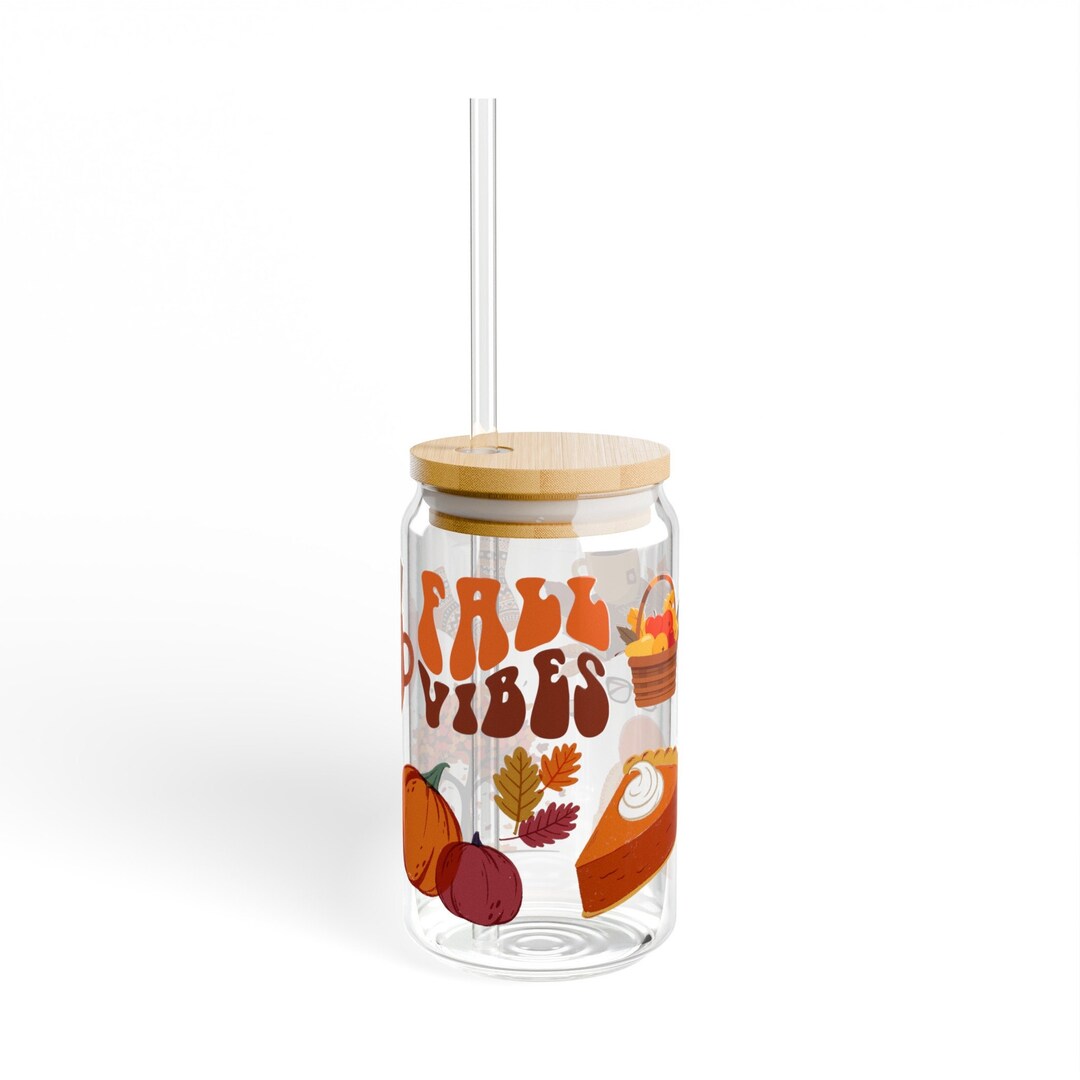 Fall Aesthetics Sipper Glass, Iced Coffee Cup, Clinical Laboratory Gift ...