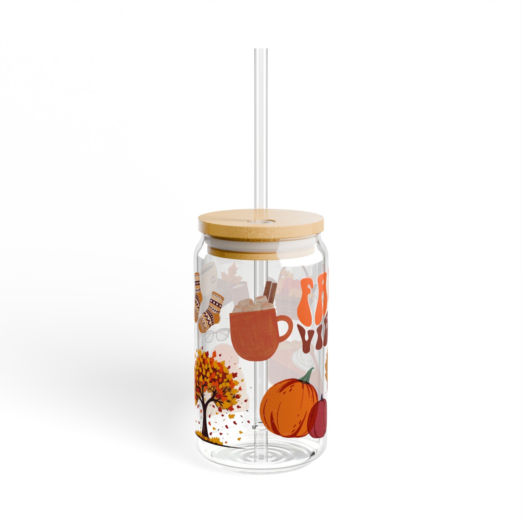 Fall Aesthetics Sipper Glass, Iced Coffee Cup, Clinical Laboratory Gift ...