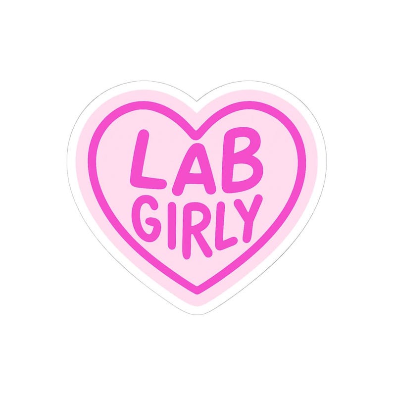 Lab Girly Heart Sticker, Medical Laboratory Science, Laboratory Sticker ...