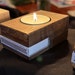 Single Tea Light Wooden Candle Holder With Matches Built In - Etsy