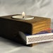Single Tea Light Wooden Candle Holder With Matches Built In - Etsy