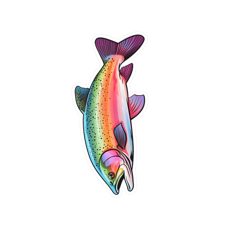 Rainbow Trout, Sticker, Decal, Fish, Fly Fishing, Flies, Art ...